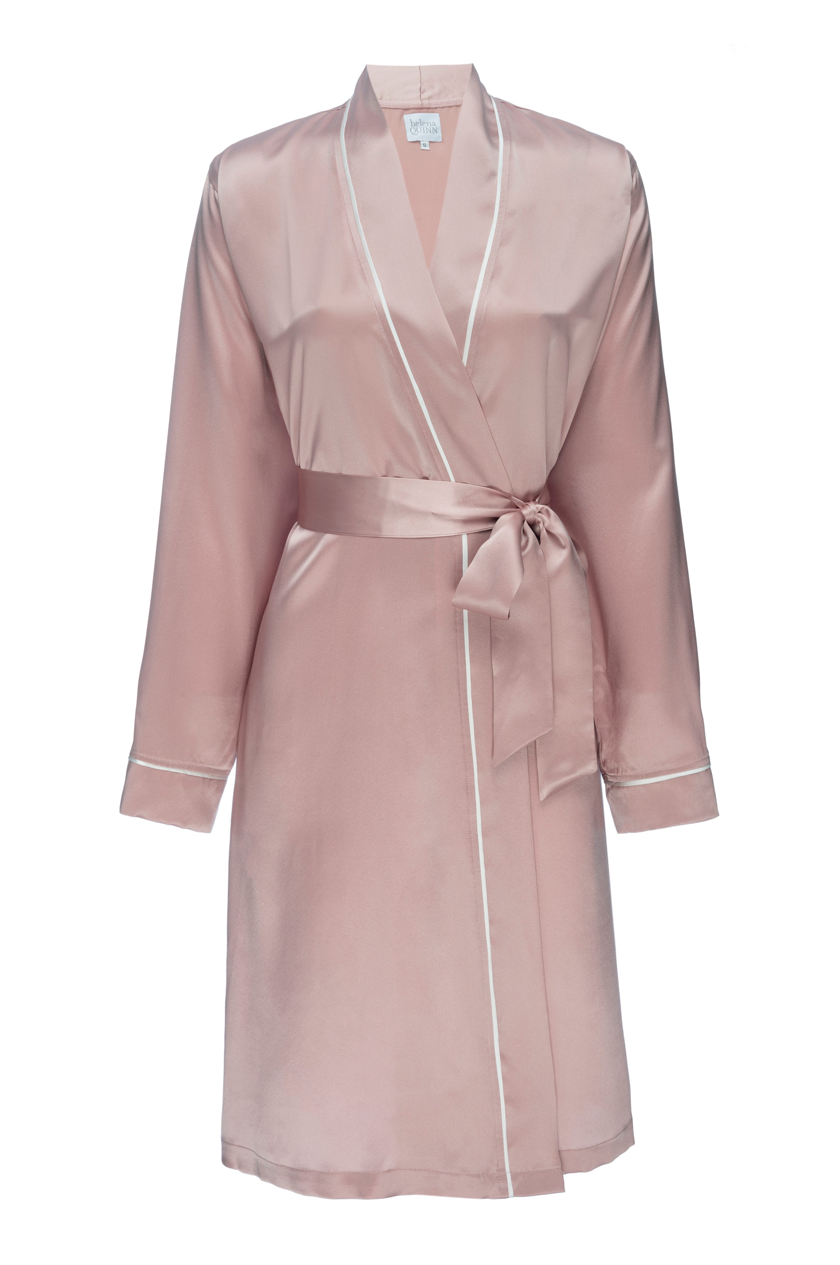 Silk Charmeuse "Boyfriend" Robe: Rose Gold – Helena Quinn