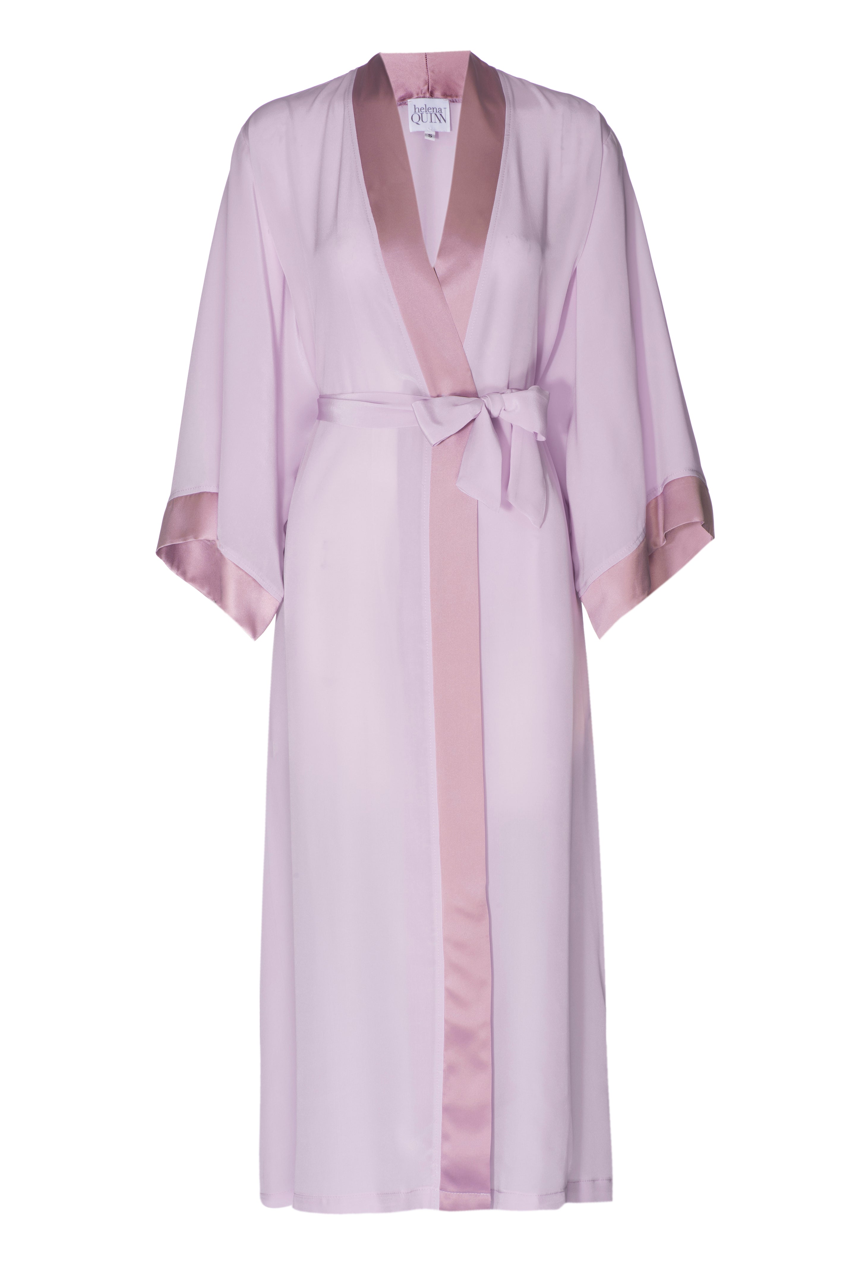 Silk Charmeuse Long Silk Robe: Lilac Orchid – Helena Quinn